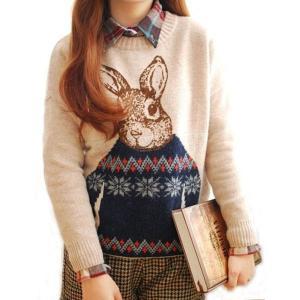 Cute Peter Rabbit Thick Autumn/winter Sweater Significantly Thin Wild ...